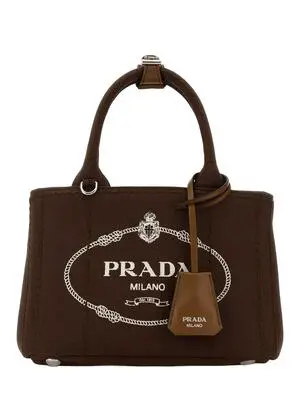 Prada Mini Jardinière Canvas Handbag - Brown