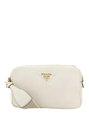 Prada Calf Leather Crossbody Handbag - White