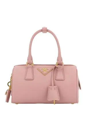 Prada PRADA Saffiano Leather Handbag With Gold-Tone Hardware Pink