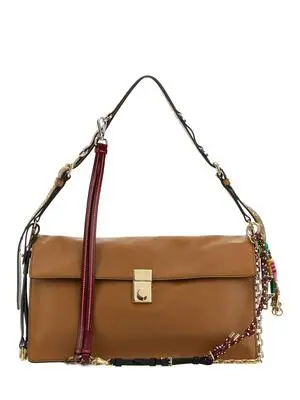 Prada PRADA Soft Sound Large Leather Shoulder Handbag Camel
