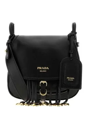 Prada Leather Crossbody Handbag - Black