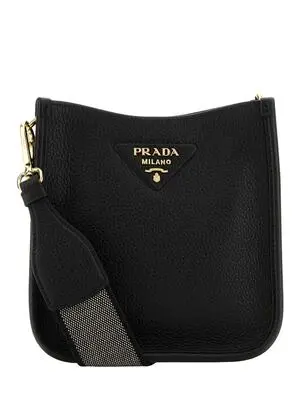 Prada Leather Crossbody Handbag - Black