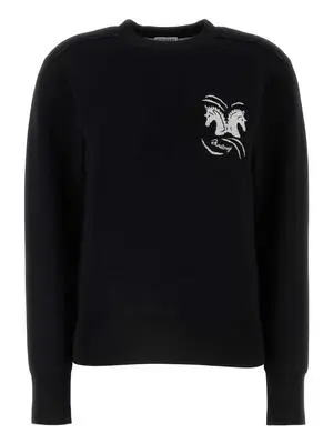 Burberry Stretch Wool Blend Sweater - Black