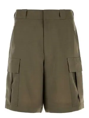 Prada Mohair Blend Bermuda Shorts - Green