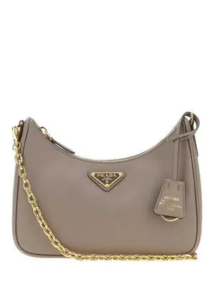 Prada PRADA Re-Edition 2005 Mini Leather Shoulder Bag Grey