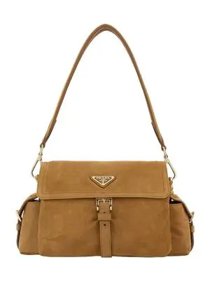 Prada PRADA Suede Shoulder Handbag Camel