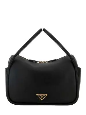 Prada Prada Vitello Leather Top Handle Handbag Black