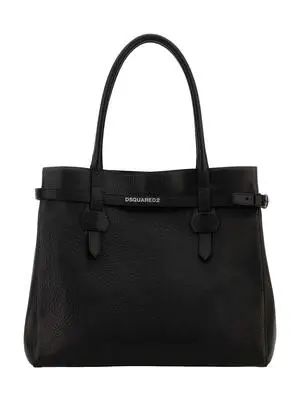 Dsquared2 Twin Shopping Handbag In Leather - Black