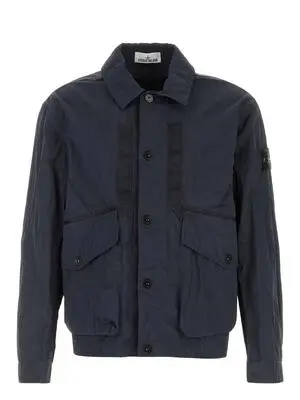 Stone Island Nylon Windbreaker Jacket For - Blue