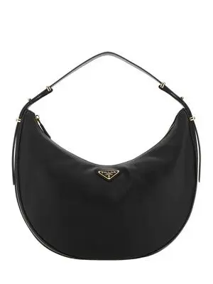 Prada Leather Big Arquè Handbag - Black