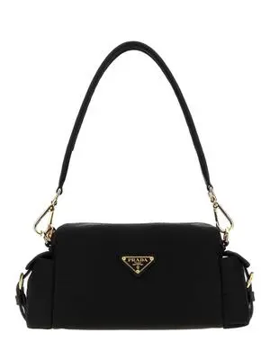 Prada Fabric Shoulder Handbag With Adjustable Strap - Black