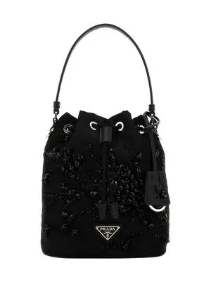 PRADA PRADA Mini Embellished Nylon Bucket Bag