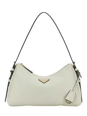 Prada PRADA Aimee Medium Shoulder Handbag In Calf Leather White