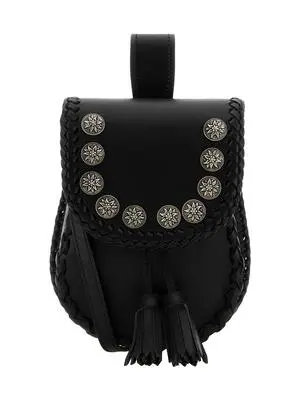 Prada Leather Crossbody Handbag, 12 Cm X 16 Cm X 5 Cm - Black