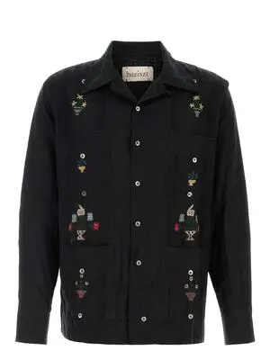 BAZISZT Cotton Byrsa Shirt - Black
