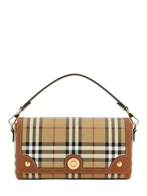 Burberry Mini Printed Canvas And Leather Note Handbag - Checked