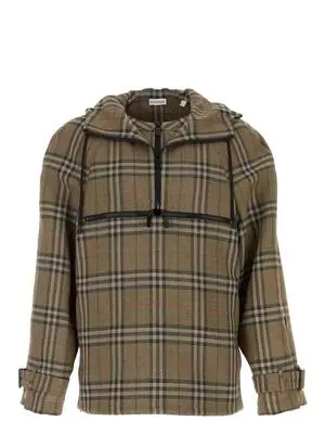 Burberry Viscose-silk Sweatshirt With Embroidery - Checked