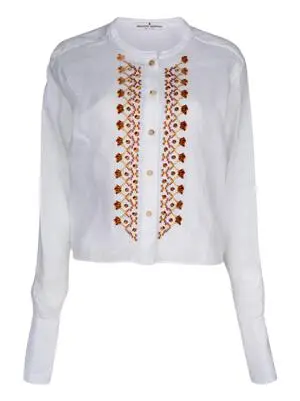 Ermanno Scervino Embroidered Band Collar Shirt - Brightwhite