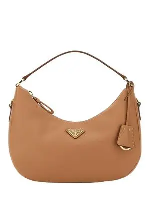 Prada PRADA Leather Handbag With Adjustable Shoulder Strap Camel