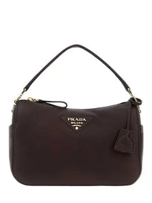 Prada Vitello Leather Mini Handbag - Brown