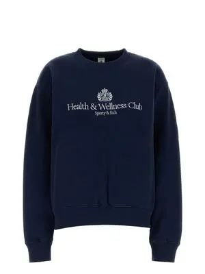 SPORTY & RICH Sporty & Rich Cotton Crewneck Sweatshirt Blue
