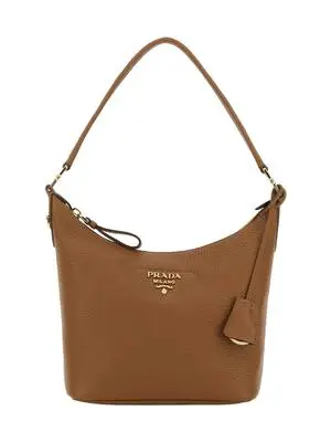 Prada PRADA Mini Leather Shoulder Handbag Camel