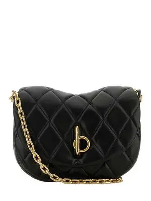 Burberry Rocking Horse Leather Shoulder Handbag - Black