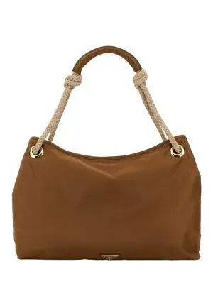 Prada PRADA Fabric Shopping Handbag With Knotted Handles Camel