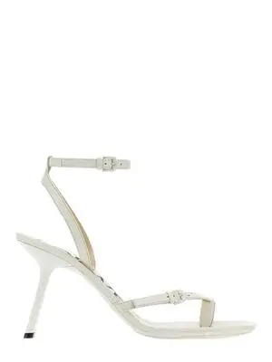 Loewe Petal Leather Heeled Sandals - White