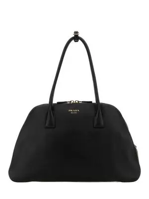 Prada Medium Leather Shopping Handbag - Black
