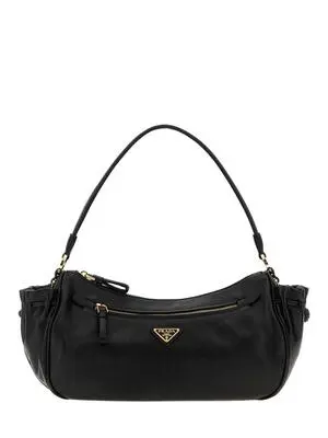 Prada Vitello Leather Mini Shoulder Handbag - Black