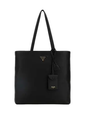 Prada Leather Shopping Handbag - Black