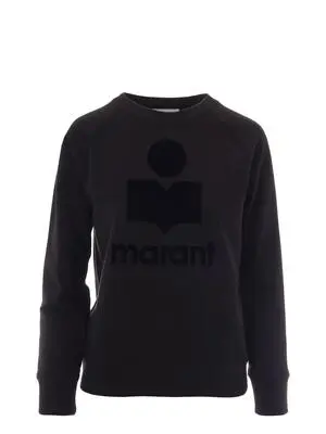 MARANT ETOILE Logo Graphic Crewneck Sweatshirt - Faded Black
