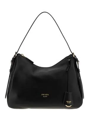 Prada Leather Shoulder Handbag 33cm X 19cm X 10cm - Black
