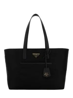 Prada Recycled Polyamide And Leather Handbag - Nero