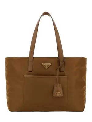 Prada PRADA Re-Nylon Shopping Handbag Brown