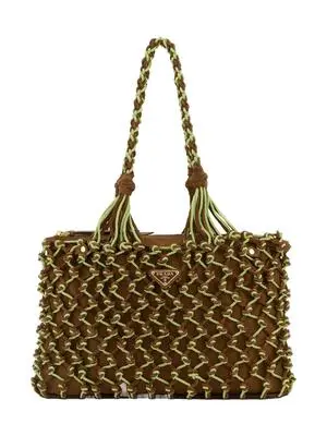 Prada Two-tone Mesh Shopping Handbag - Multicoloured