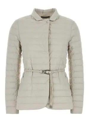 MOORER Lanzada Quilted Down Jacket With Belt - White