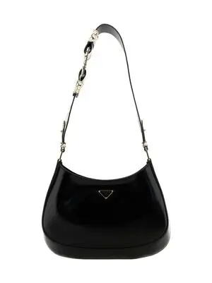 Prada Leather Cleo Shoulder Handbag - Black