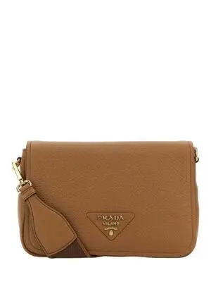 Prada Calf Leather Crossbody Handbag - Brown