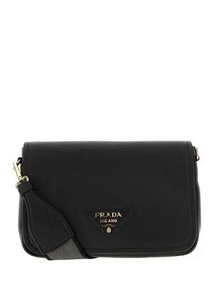 Prada Leather Crossbody Handbag - Black