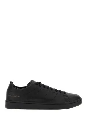 Y-3 YOHJI YAMAMOTO ADIDAS Y-3 Yamamoto Leather Sneakers - Black