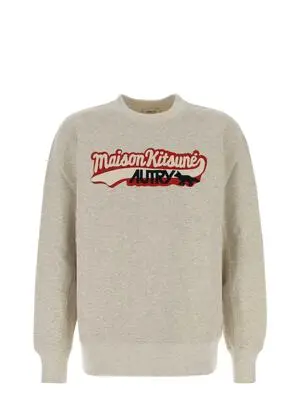 AUTRY Melange Cotton Crewneck Sweatshirt - Grey