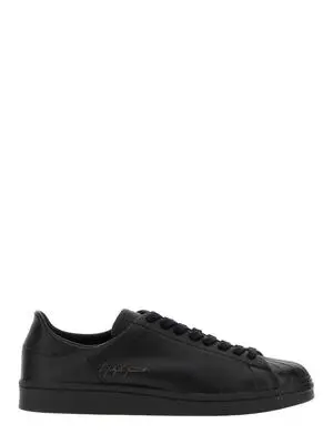 Y-3 YOHJI YAMAMOTO ADIDAS Leather Sneaker With Rubber Sole - Black
