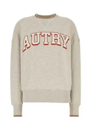 AUTRY Melange Cotton Crewneck Sweatshirt - Grey