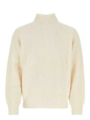 Le Kasha Organic Cashmere High Neck Sweater - White