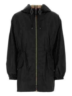 Burberry Nylon Zip Up Windbreaker Jacket - Black