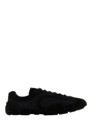 Prada Prada Suede And Mesh Montecarlo Sneakers Black