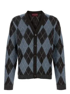 Gucci Argyle V-neck Cardigan - Printed