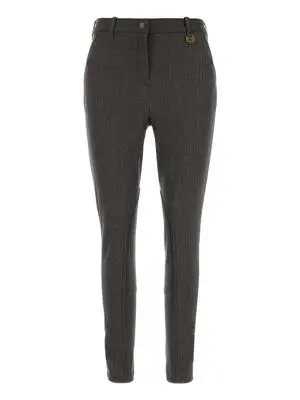 Burberry Embroidered Stretch Cotton Pants - Stripped